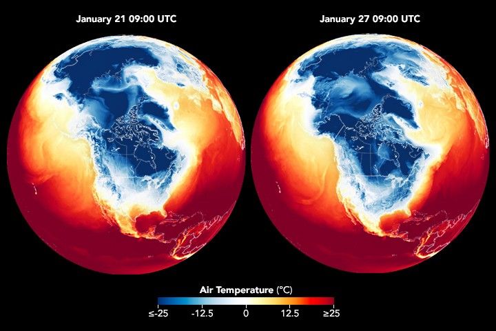 NASA Satellites Capture Extreme January Cold Patterns | Sensors and Systems